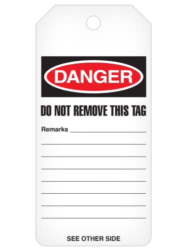 INCOM Manufacturing Lockout Tags On A Roll, Danger Do Not Operate, Heavy-Duty Polytag Stock, Waterproof And Tear-Resistant, Red/Black on White, 6.25 Inch X 3 Inch X 10 Mil Thickness, 100 pack, RT1000C