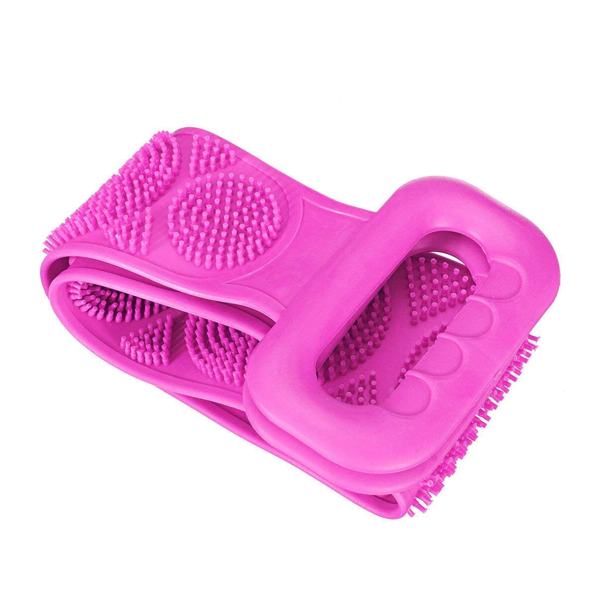 Multi-Colors Silicone Bath Towel Double-Sided Bath Rub Back Massage Body Cleaning Accessories (Color : Green)