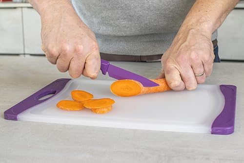KitchenCraft CWBOARD350PUR Colourworks Polyethylene Reversible Cutting Board, 36.5 x 25 cm - Purple