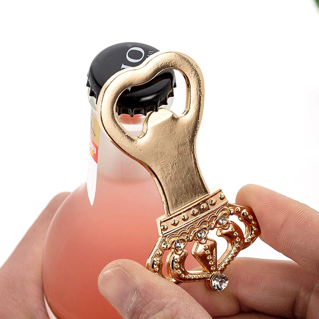 Kinteshun Bottle Opener with Gift Box Packing,Crown Shape Wedding Birthday Baby Shower Party Favor Bottle Opener Souvenir Gift(12pcs,Rose Gold Tone)