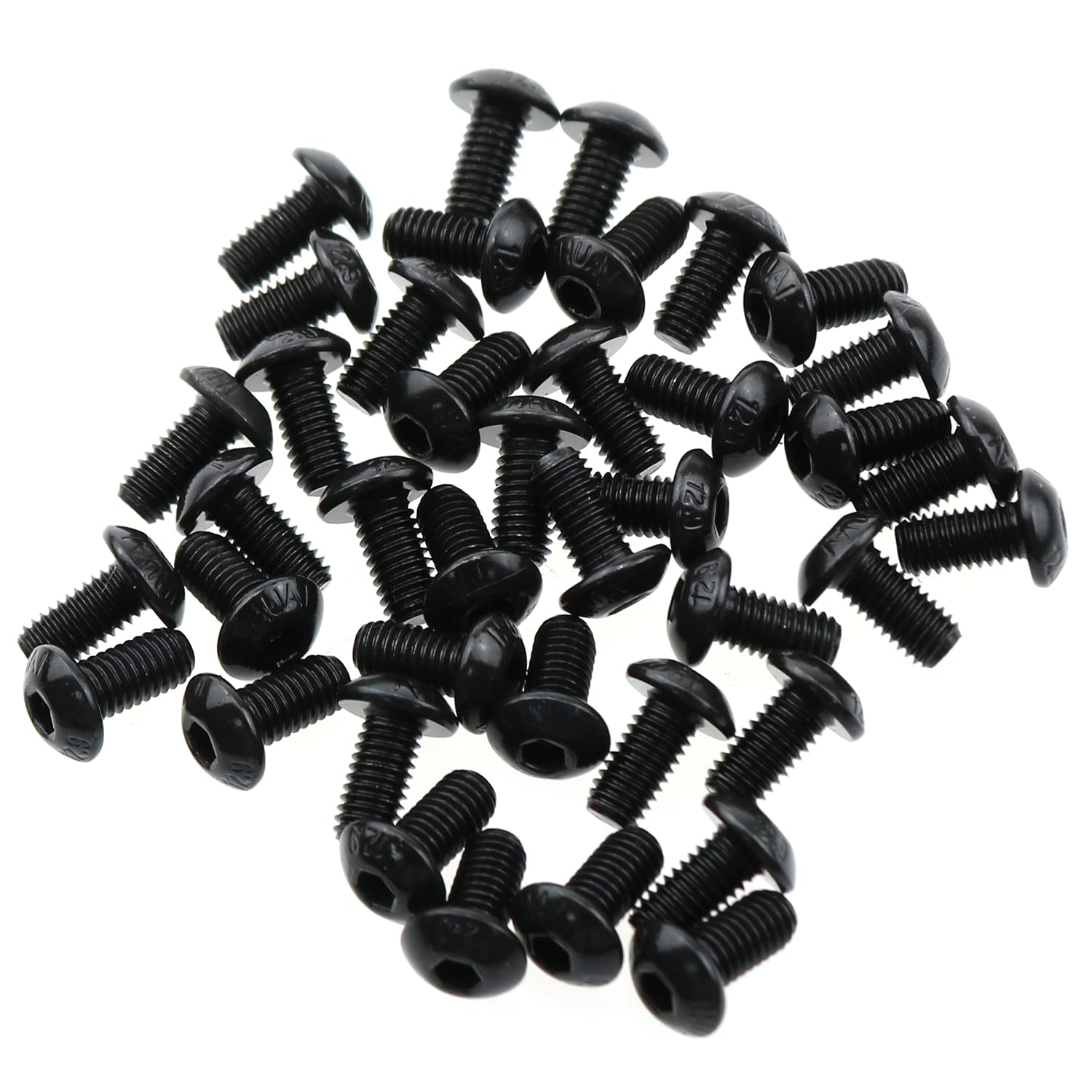 LUORNG 40pcs Round Head Hexagon Socket Screws M5x10MM M5 10.9 High-Strength Hex Hexagon Socket Allen Button Round Head Screw Bolt