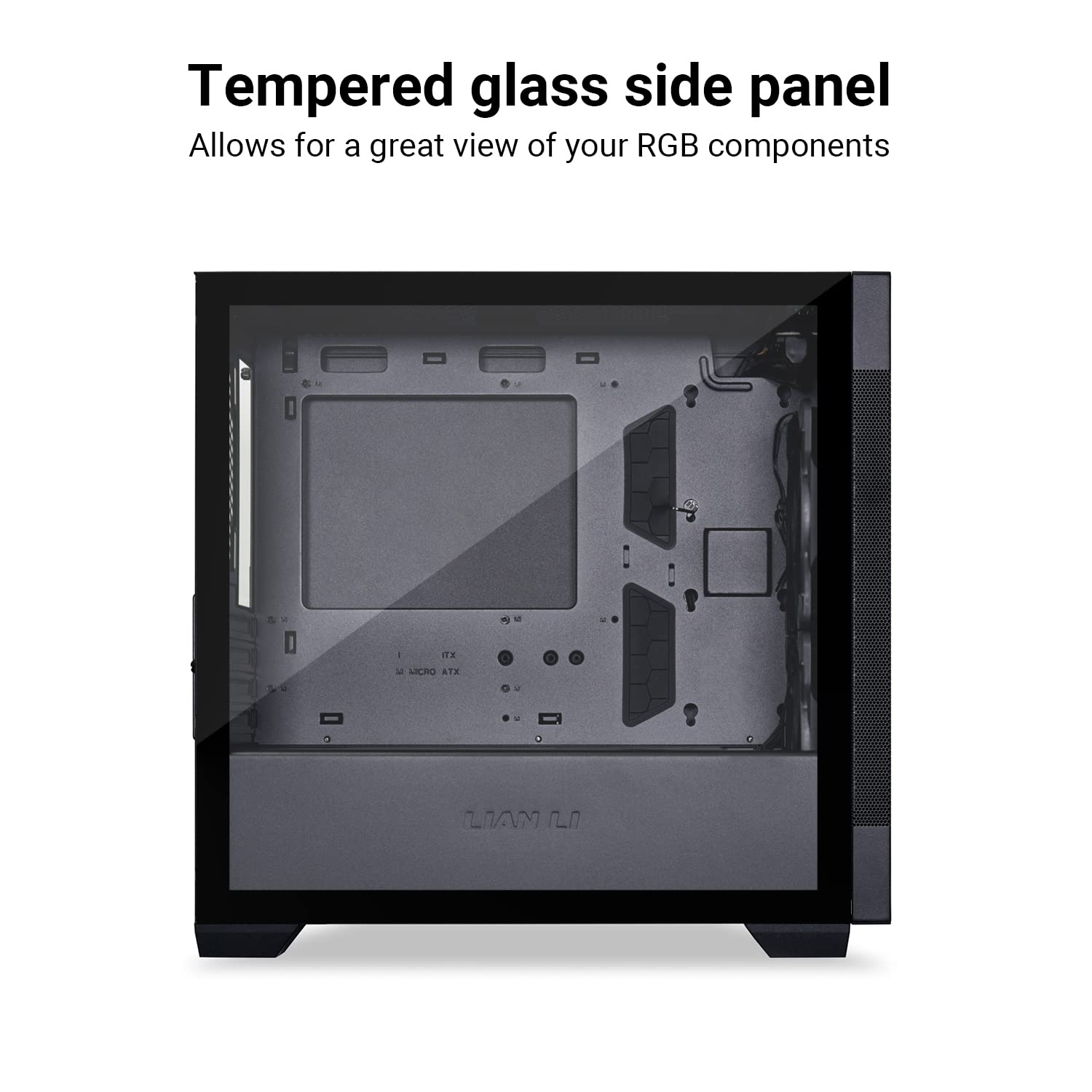 LIAN LI High Airflow Micro ATX PC Case, RGB Gaming Computer Case, Mesh Front Panel Mid-Tower Chassis with 2x140mm ARGB PWM Fans Pre-Installed, Tempered Glass Side Panel (LANCOOL 205M MESH, Black)