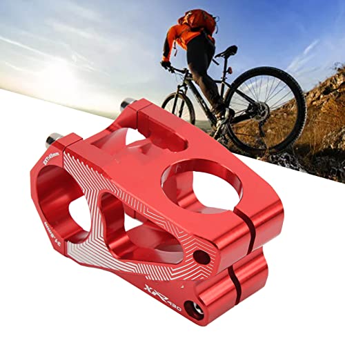 Kadimendium Road Bike Stem, Aluminum Short Handlebar Stem Non Slip Comfortable Ride Hollow Design CNC Process for Outdoor Riding(Red)