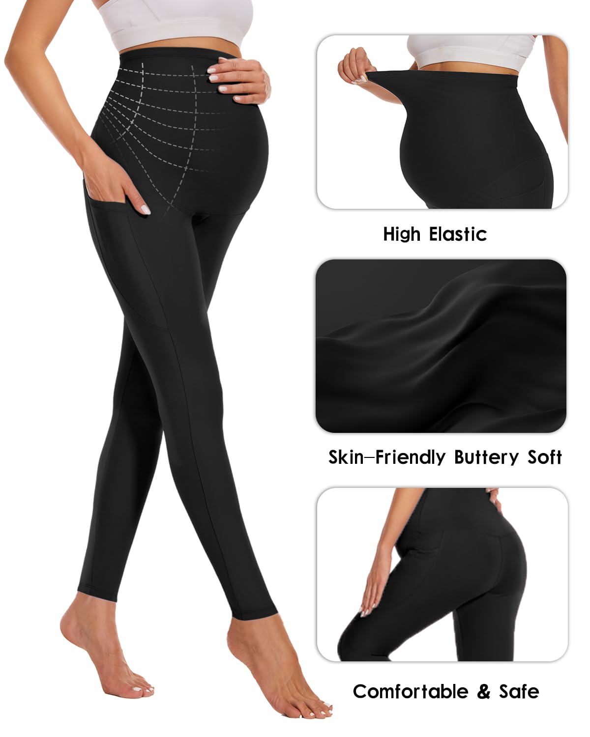 Hi Clasmix Plus Size Leggings for Women 1X-4X-High Waisted Tummy Control Non See Through Super Soft Black Leggings Yoga Pants(2 Pack Black+Black Tie-dye,4X-Large)