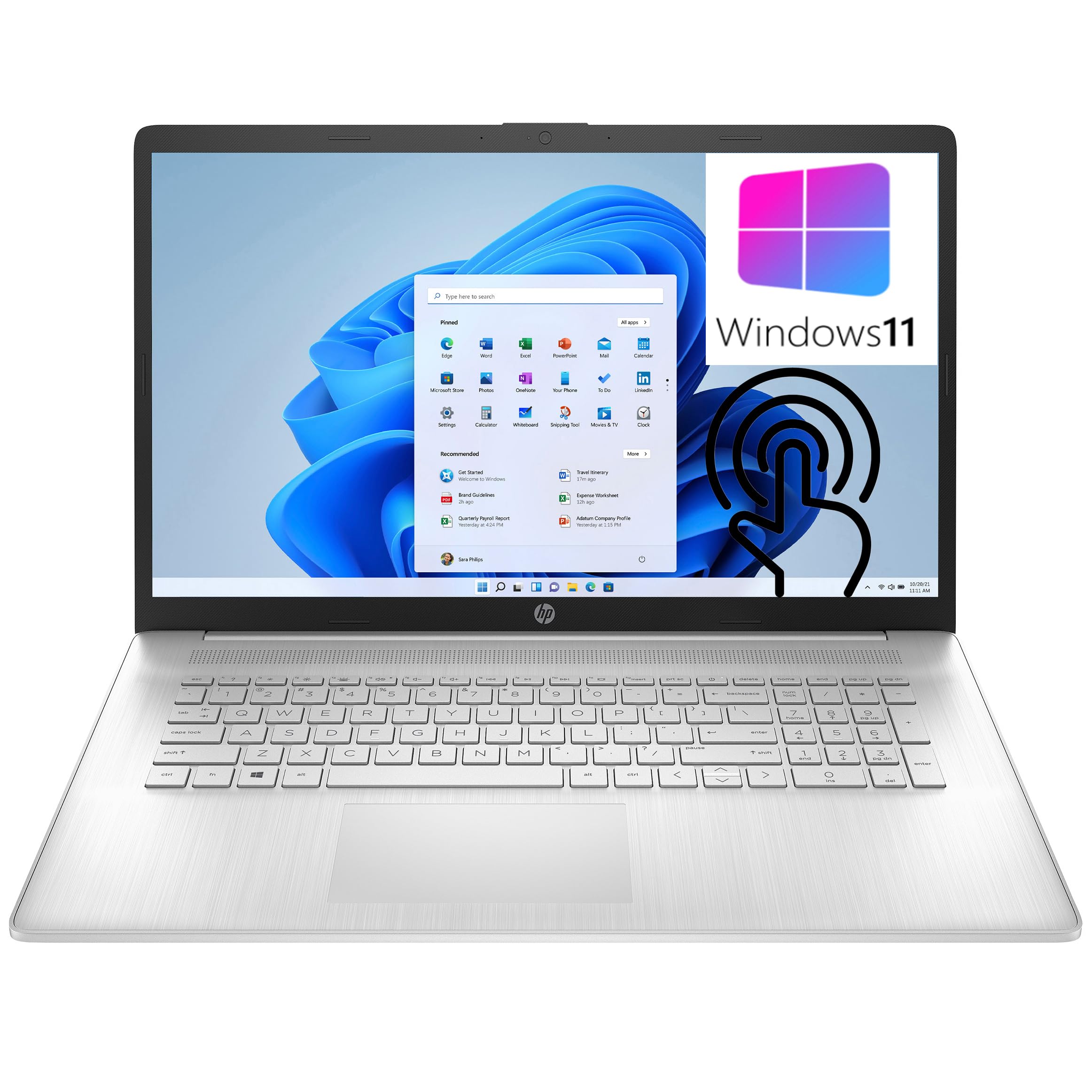 HP 17 17.3" Touchscreen HD+ Laptop Computer, Hexa-Core AMD Ryzen 5 5625U (Beat i5-1235U), 32GB DDR4 RAM, 2TB PCIe SSD, 802.11AC WiFi, Bluetooth 5.0, Silver, Windows 11 Home