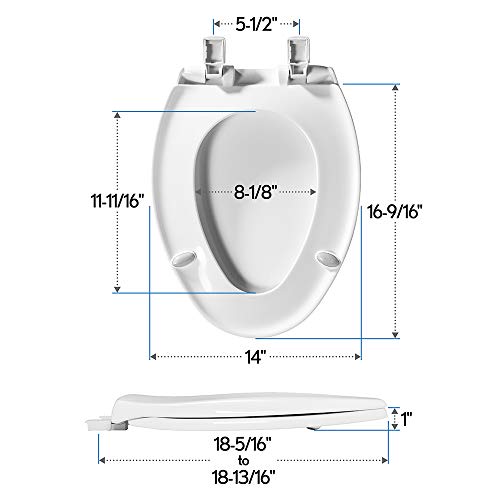 MAYFAIR 1887SLOW 000 Affinity Slow Close Removable Toilet Seat that will Never Loosen, Providing the Perfect Fit, ELONGATED, Long Lasting Solid Plastic, White