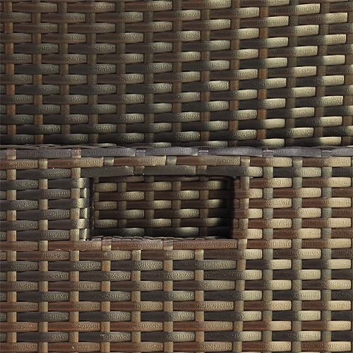 Merax 11-Piece Patio Furniture Set, All-Weather PE Wicker Dining Table Set with Wood Tabletop, Foldable 6 Chairs and 4 Stools, Space-Saving Design, Brown Rattan Beige Cushions Zippered