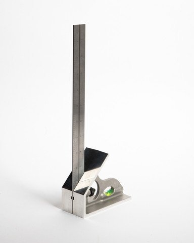 LaSquare 12” SAE Machinist Combination Square, Saddle Square, Stainless Steel Blade with 1/64", 1/32", 1/16" and 1/8" Markings, Hardened Aluminum Head LAS 12SS-12"