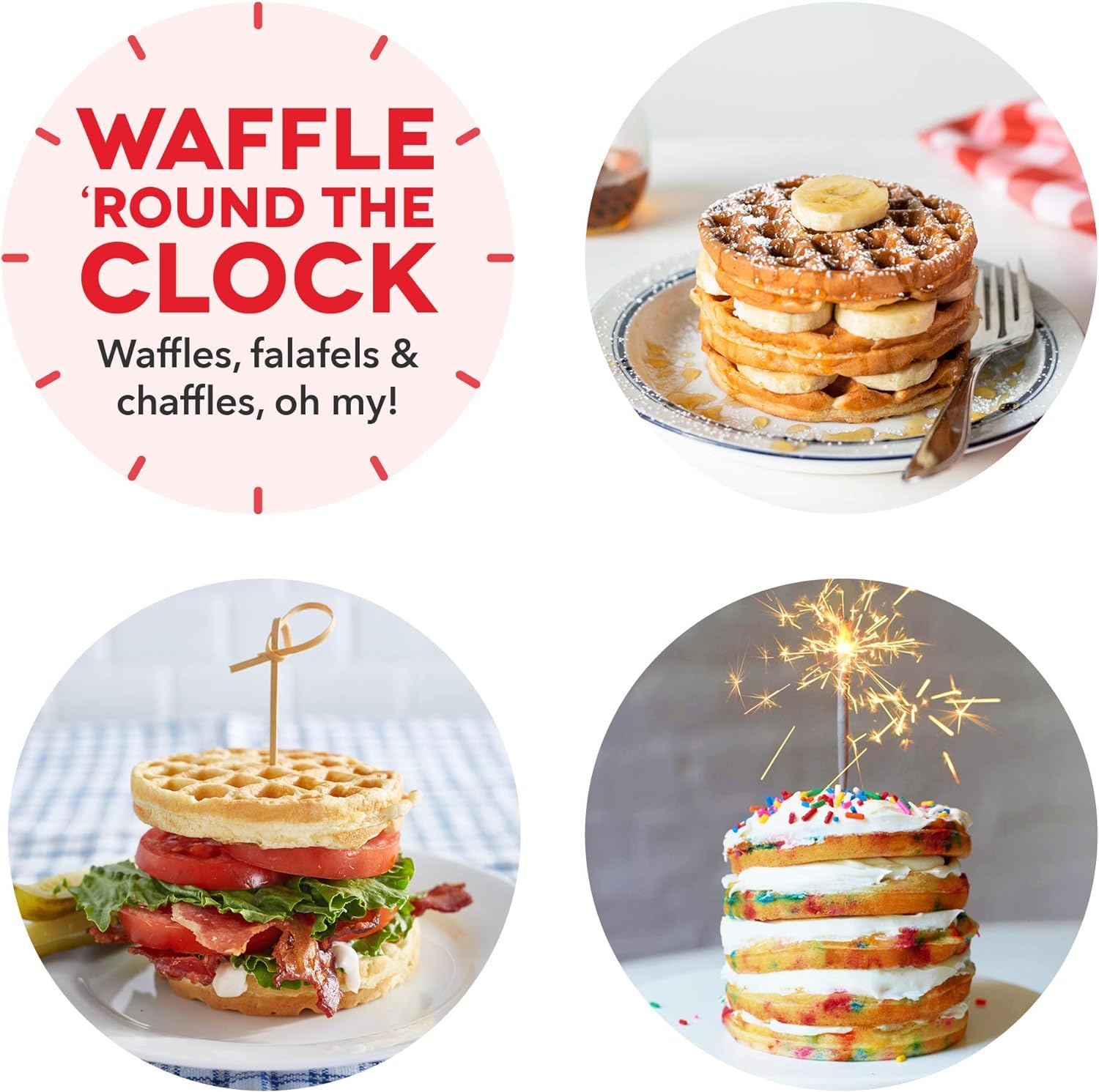 Mini Maker for Individual Waffles, Hash Browns, Keto Chaffles with Easy to Clean, Non-Stick Surfaces, 4 Inch, Waffles in Minutes (Aqua)
