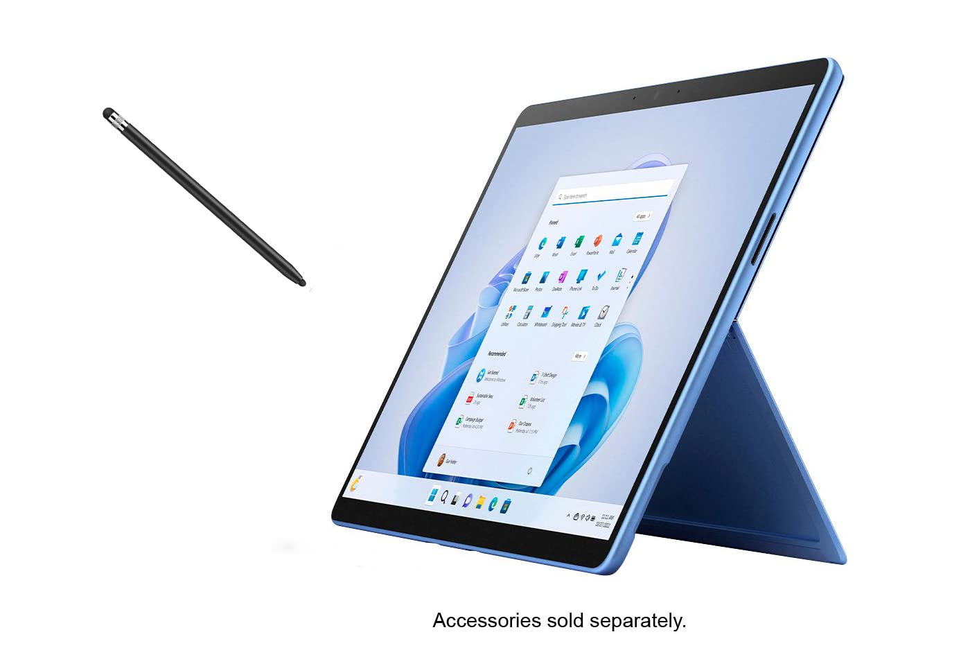Microsoft Surface Pro 9, 13'' Touchscreen 2-in-1 Tablet, 12th Gen Intel Core i5-1235U, Intel Iris Xe Graphics, 8GB DDR5 RAM, 1TB SSD, Windows 11h, Sapphire, Device Only, with MTC Stylus Pen, Blue