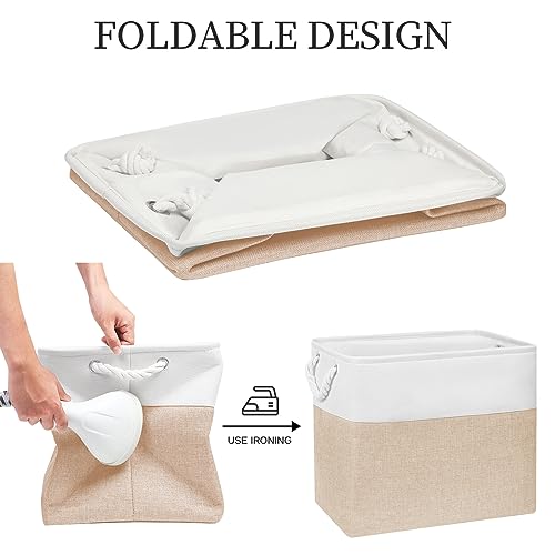 Hylarios Fabric Storage Baskets for Shelves 3 Pack, Storage Bins with Handles for Organizing Foldable Storage Bins for Toys, Clothes, Closet Large Storage Bins 17x12x15inches