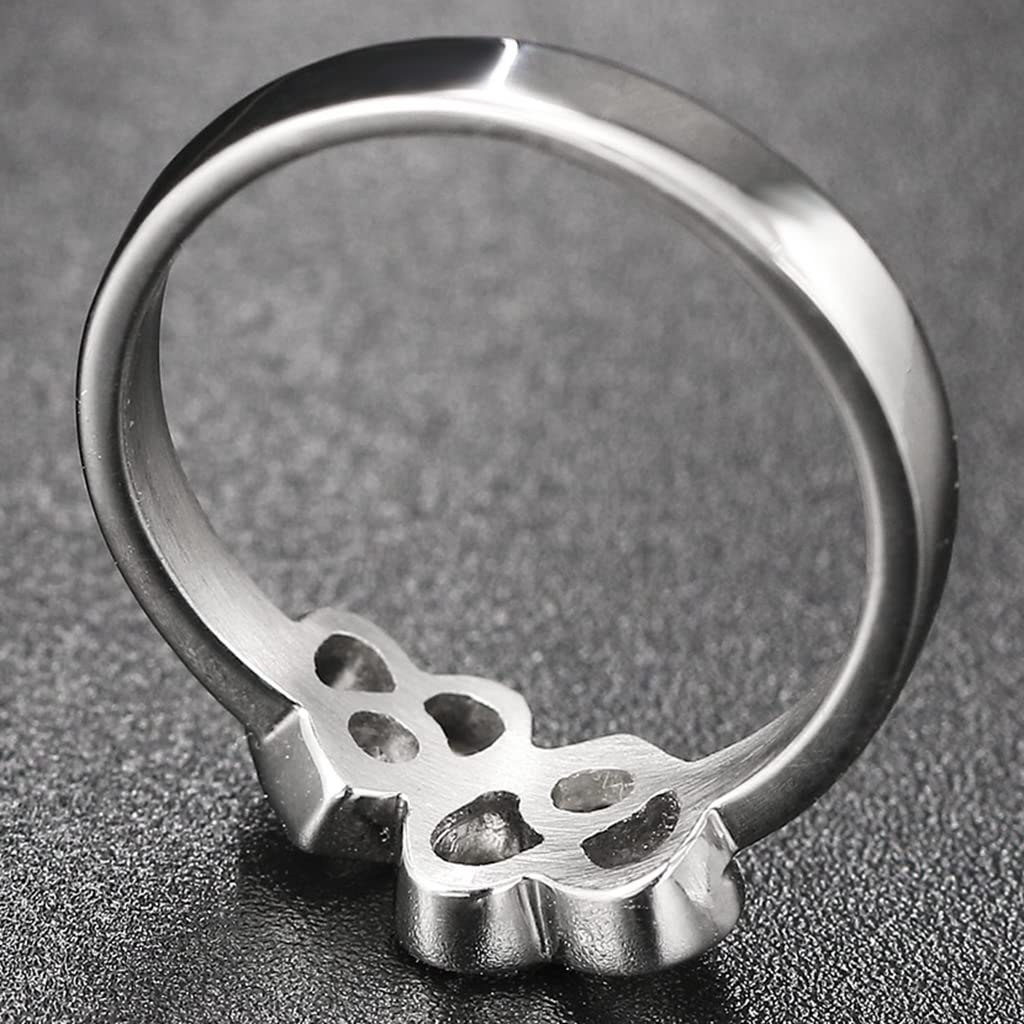 Jude Jewelers Stainless Steel Double Linked Hearts Promise Statement Wedding Anniversray Holiday Ring (Silver, 11)
