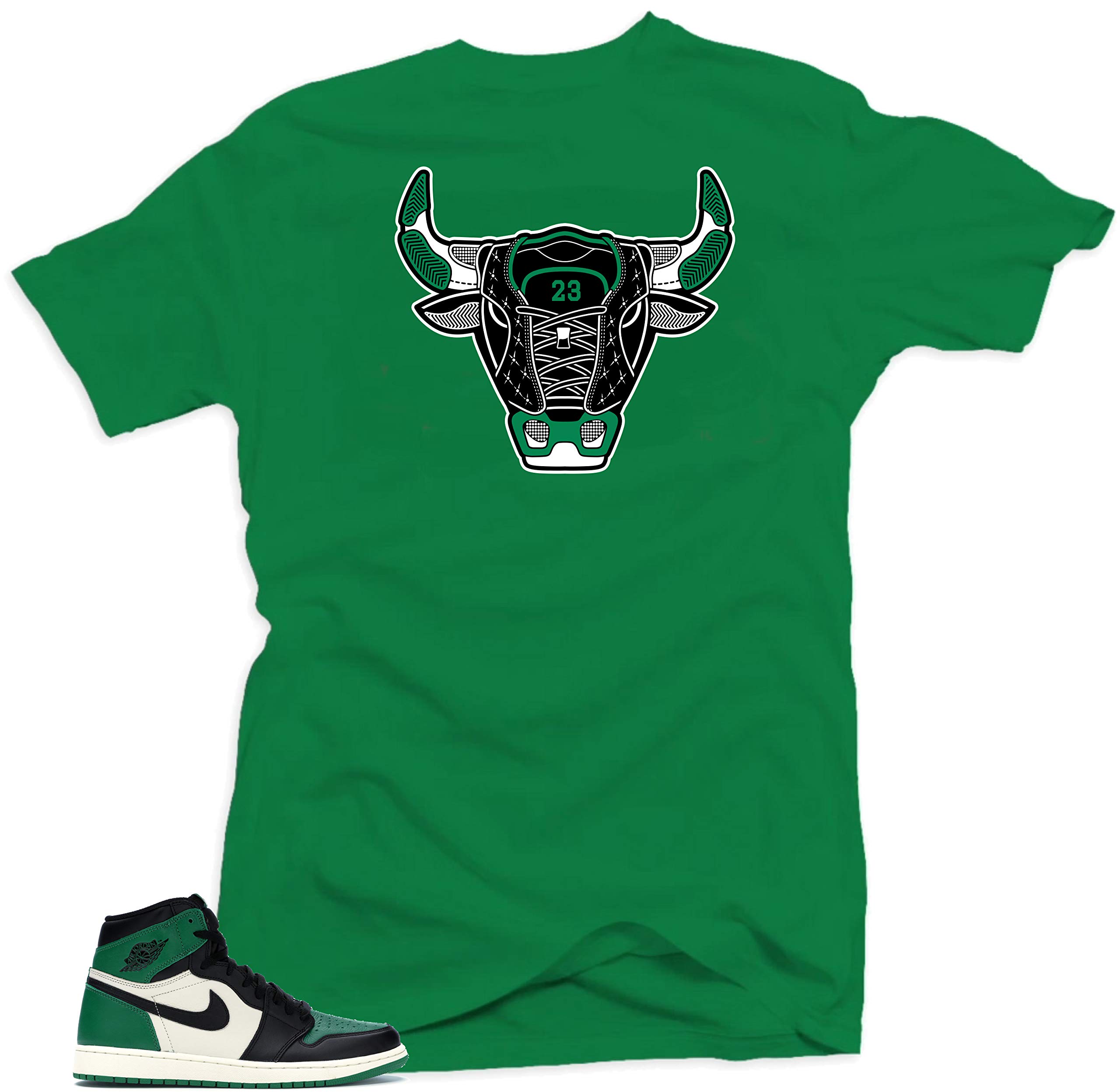 Jordan Retro 1 Pine Green 2020 Match Tees (Jordan Retro 1 Pine Green 2020 Match Tees - Bull 1 (Green), M)