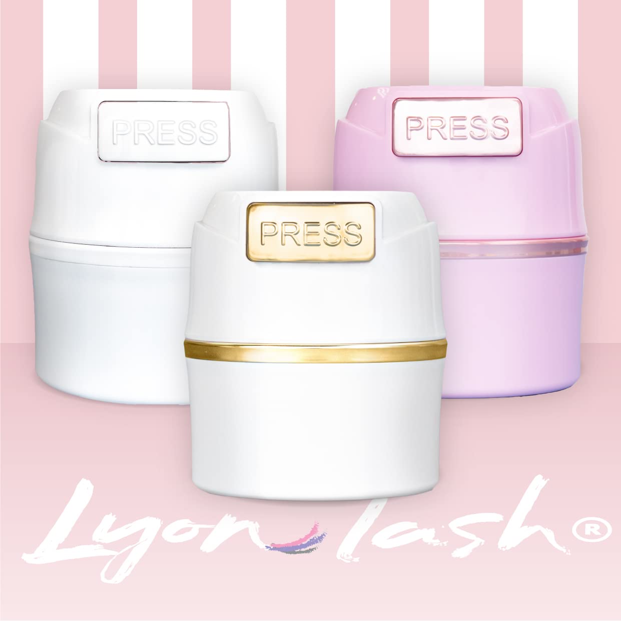 Lyon lash Glue Storage Container, White Gold, Airtight Adhesive Holder For Eyelash Extension Glues, Sealed Jar/Tank/Box/Bottle, Lashes Extensions Supplies