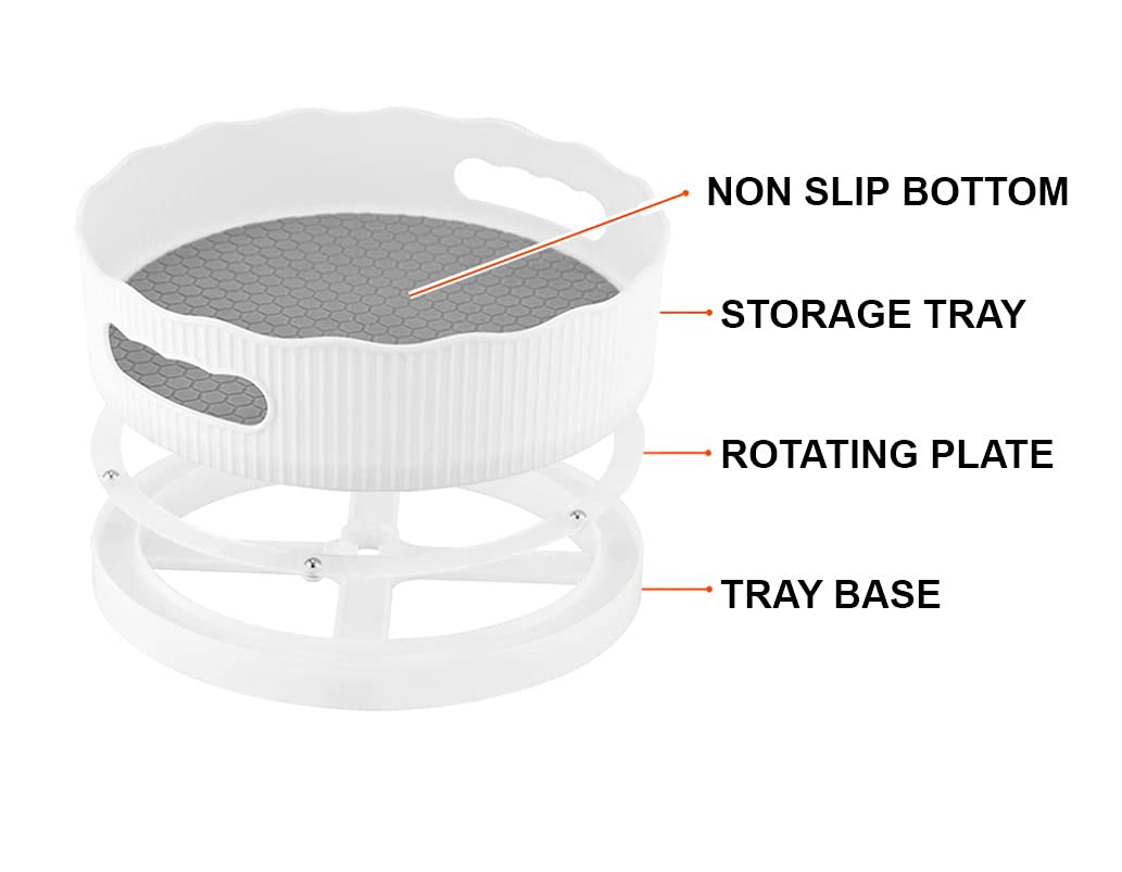 Lazy Susan Countertop Turntable. Kitchen Pantry Cabinet Rotating Organizer. Spice Storage Rack. Bathroom Vanity Shelf Table