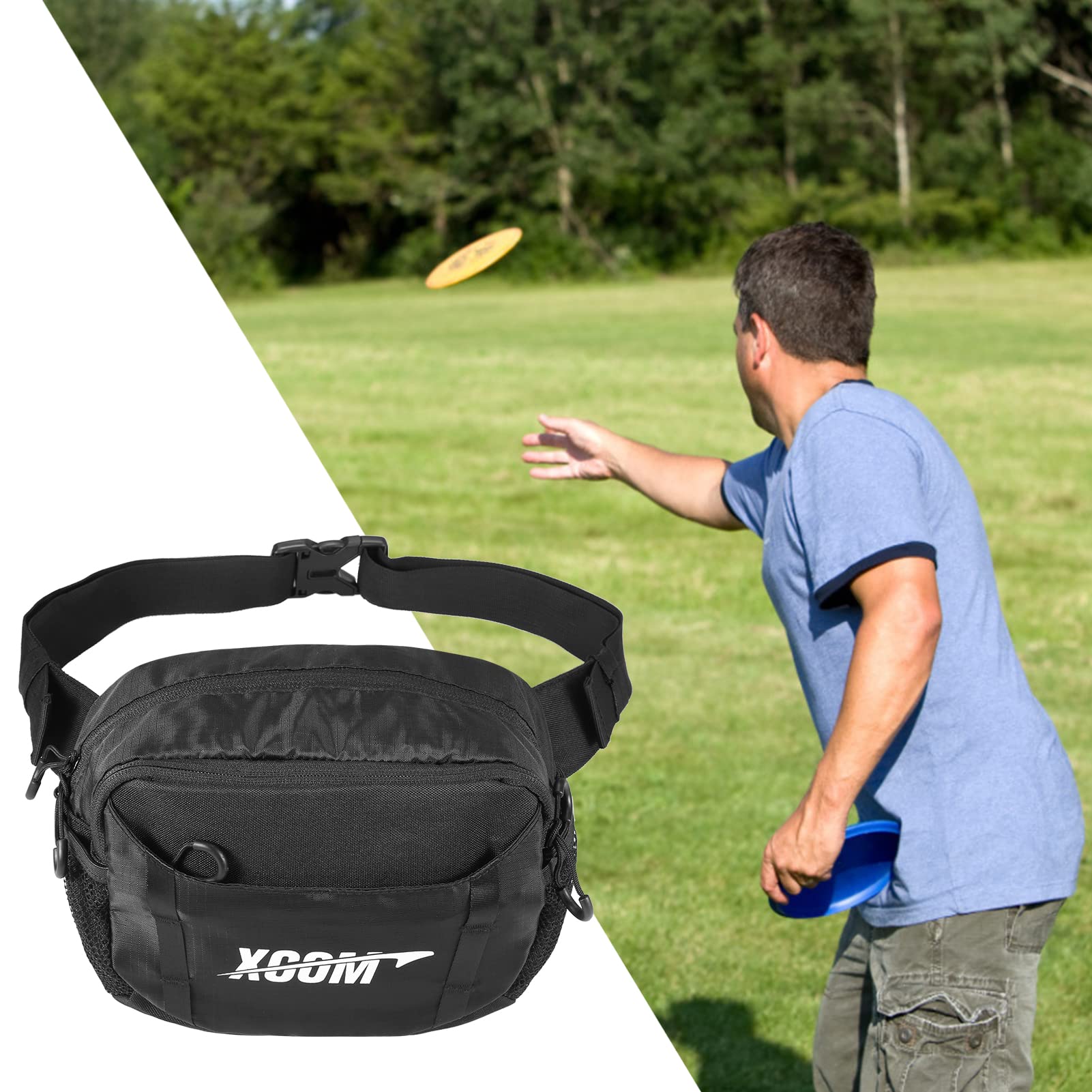 Mengk Disc Golf Bag Adjustable Disc Holder Waist Pack Fits Up to 5 Discs