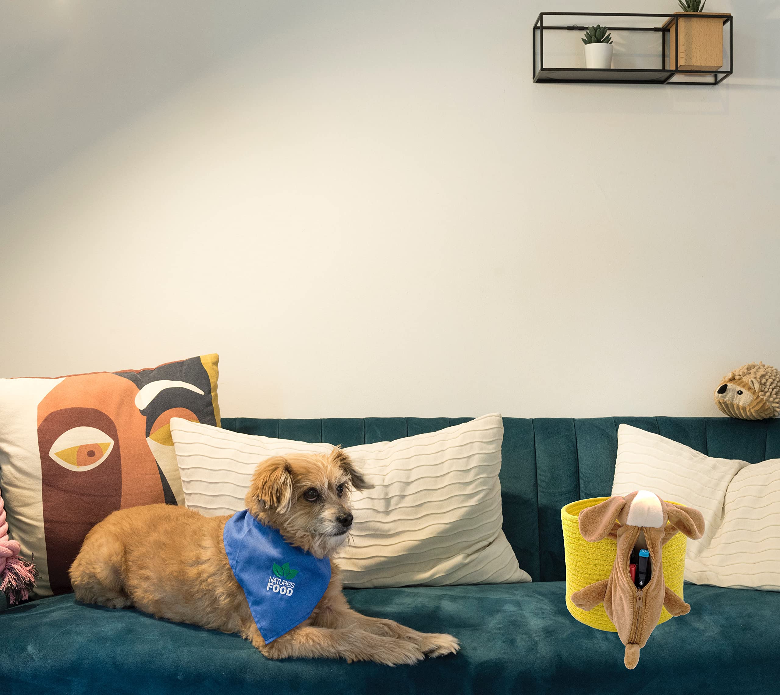 Letatitube COTTON ROPE STORAGE BASKET WITH MINI BAG YELLOW TOY BASKET ROOM ORGANIZER (DUCK)