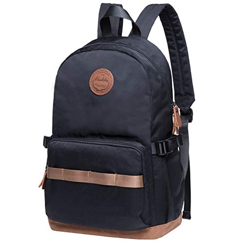 KAUKKO Stylish Oxford Fabric Backpack Travel Rucksack lightweight Hiking Bag Satchel(K1005-2-BLACK)