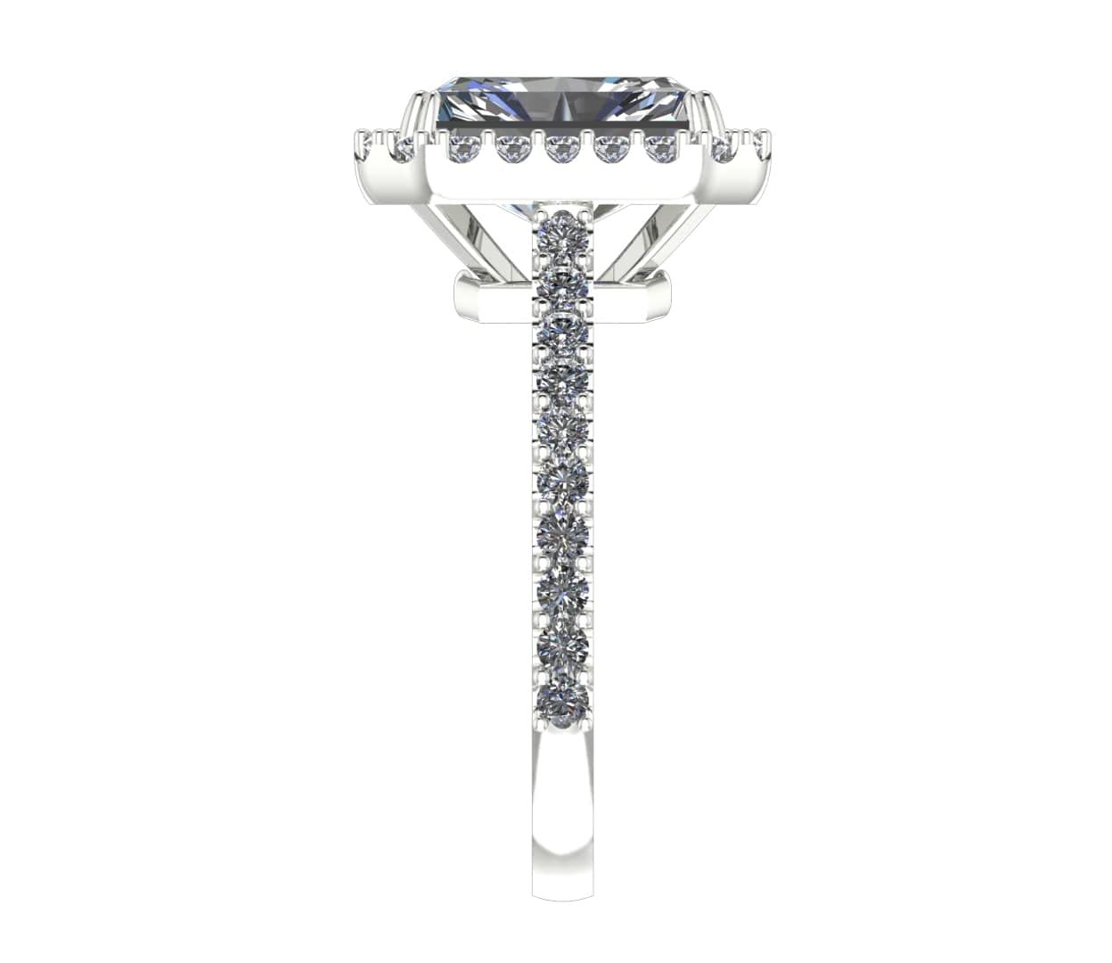 Houston Diamond District Forever One (D-F) Radiant-cut Moissanite Engagement Ring 3 Carat (ctw) in 14k White Gold
