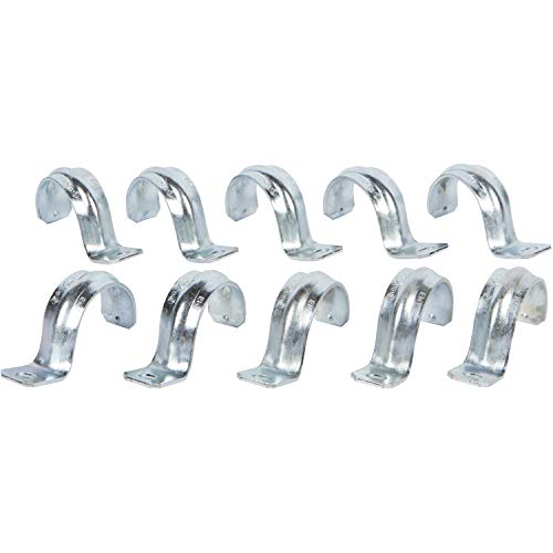 Morris Products EMT Pipe Strap β 1 Hole β 3/4 Inch - Secures EMT Conduit - Zinc-Plated Steel - Reinforced Rib, Hole β Snap-On Installation - 100 Pieces