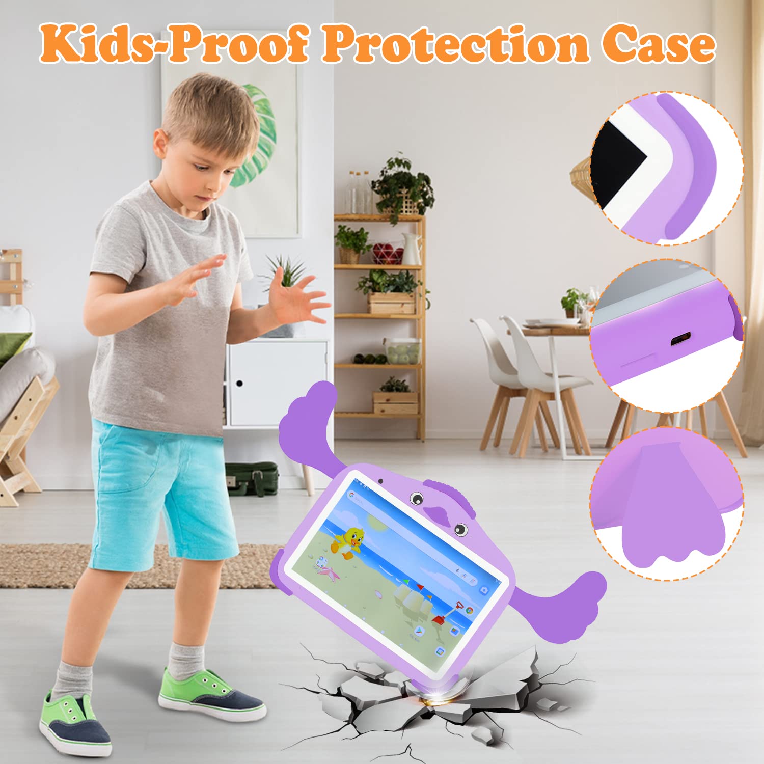 Kids Tablet Android 11 Tablet for Kids 2GB 32GB Kids Tablets Parental Control, Toddler Tablet with Kid-Proof Case Dual Camera, WiFi (10 inch Kids Tablet)