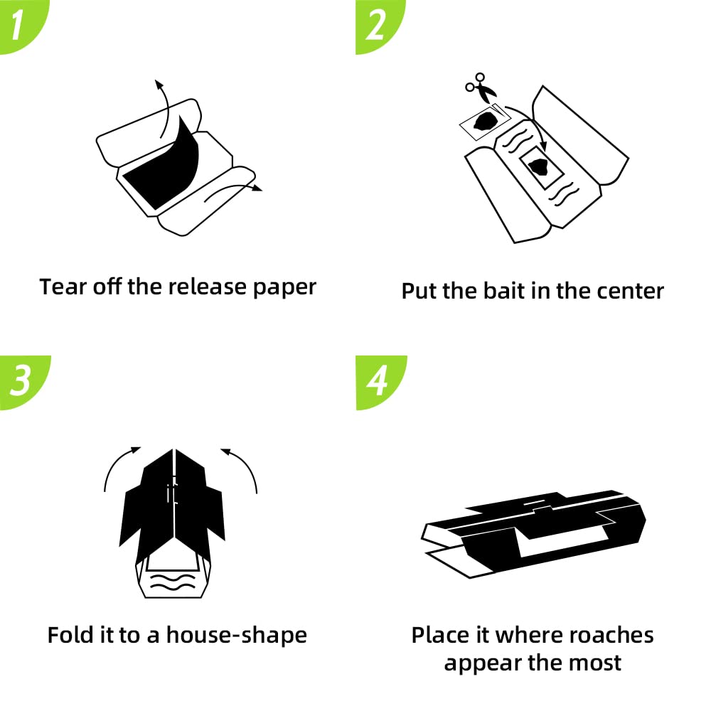 Kensizer 15-Pack Roach Killer Trap Indoor with Bait, Cockroach Infestation Killing Trap, Roach motels, Child & Pet Friendly for Glue Traps