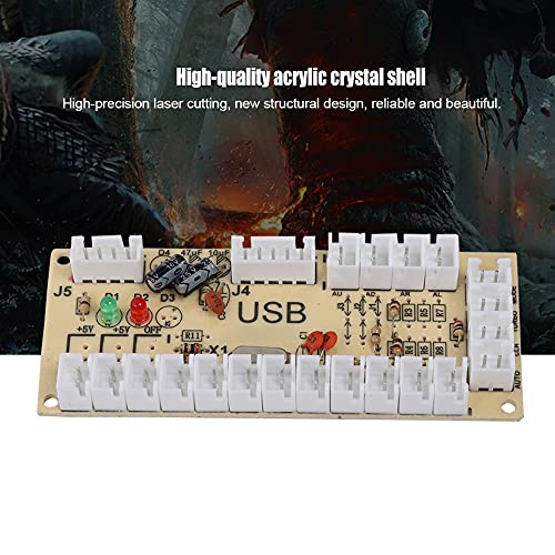 KOSDFOGE CY-822A DIY Arcade Game Button and Joystick Single Rocker Set for Raspberry Pi PC Game Machine, for Arcade Game, Fighting Game, etc.(Black)