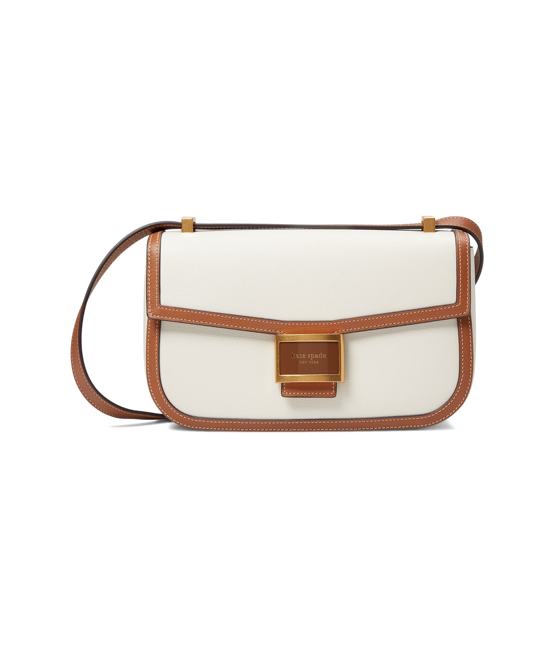 Kate Spade New York Katy Color-Blocked Textured Leather Medium Convertible Shoulder Bag Halo White Multi One Size
