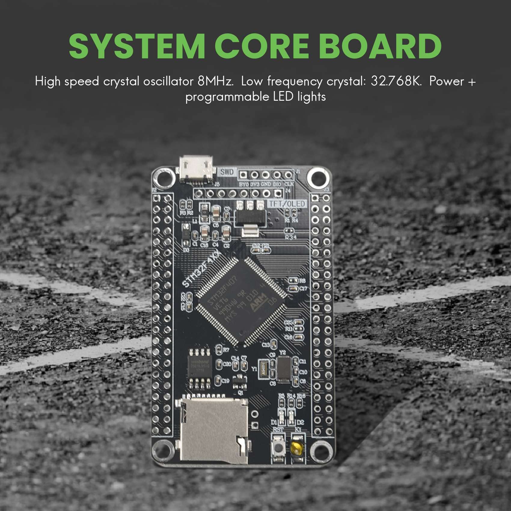 Limnyves STM32F407VET6 STM32 System Core Board STM32F407 Development Board F407 Single-Chip Learning Board, black