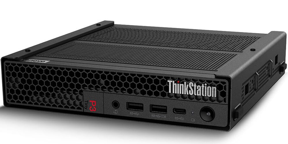 Lenovo ThinkStation P3 Tiny WiFi Business Mini Desktop (Intel i7-13700T 16-Core, 32GB RAM, 1TB PCIe SSD, T1000, Bluetooth, HDMI, USB 3.2, Black, Win 10 Pro) with Hub