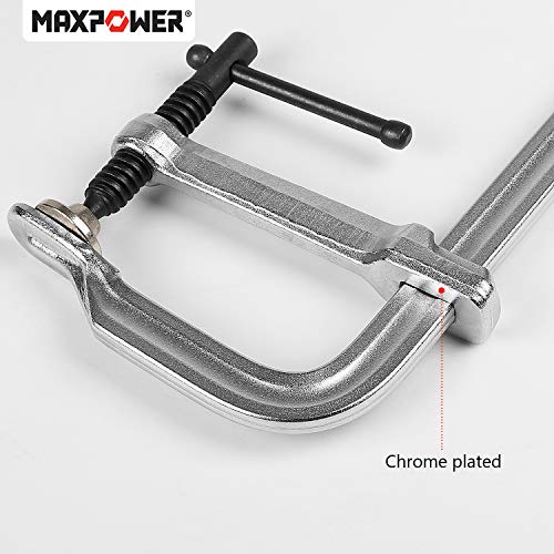 MAXPOWER Heavy Duty F Clamp 12-Inch x 4-3/4-Inch Throat (300 x 120mm Throat),Pack of 2