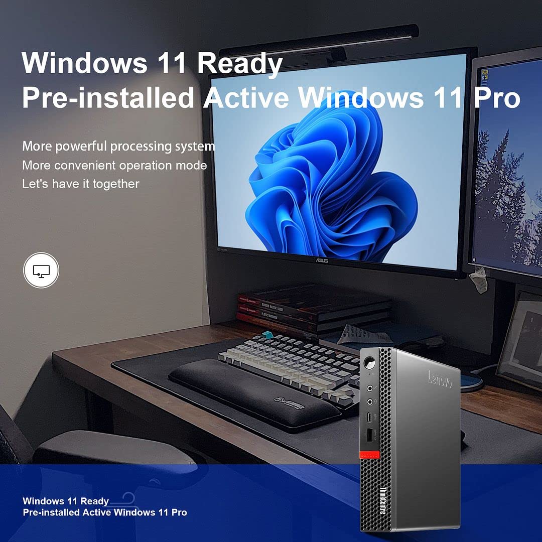 Lenovo ThinkCentre M920q Tiny Desktop, Intel i5-9500T Up to 3.70GHz, 16GB RAM 256GB NVMe SSD, Windows 11 Pro Business Home PC, Wireless WiFi Bluetooth HTPC Computer (Renewed)