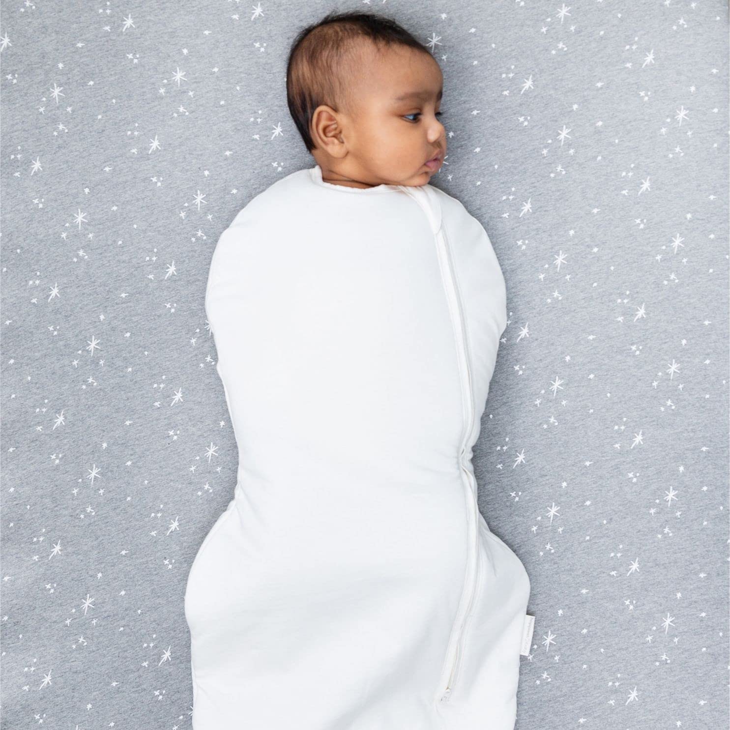Happiest Baby Sleepea Comforter Swaddle - 100% Organic Cotton Baby Swaddle Blanket - Doctor Designed Promotes Healthy Hip Development (Ivory, Small)