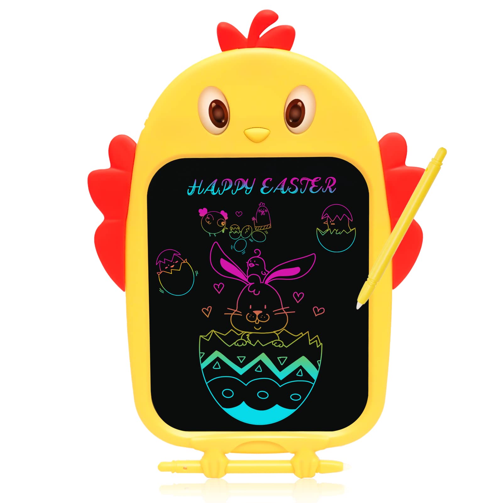 LCD Writing Tablet Toddler Toys, 8.5 Inch Doodle Board, Electronic Drawing Tablet Drawing Pads, Yellow Chick Drawing Board Easter Gift for Kids Boys Girls, Easter Basket Stuffers