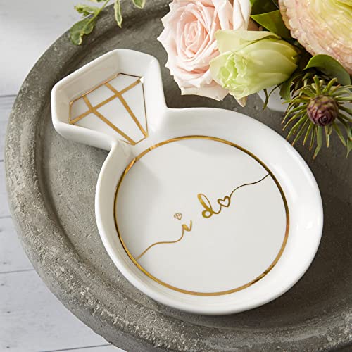 Kate Aspen White Diamond Ring Trinket Dish - Wedding Gift, Decorative Tray, Wedding Ring Holder, Jewelry Tray, Home Décor (23265WT)