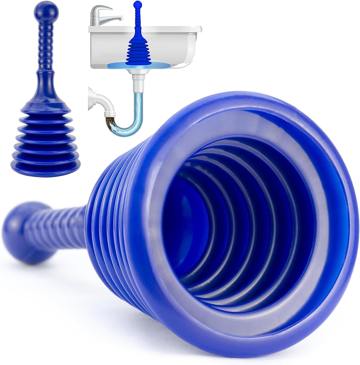 Luigi's Dual-Force Plunger Bundle for Drains and Sinks: Tackle Drains with Precision!