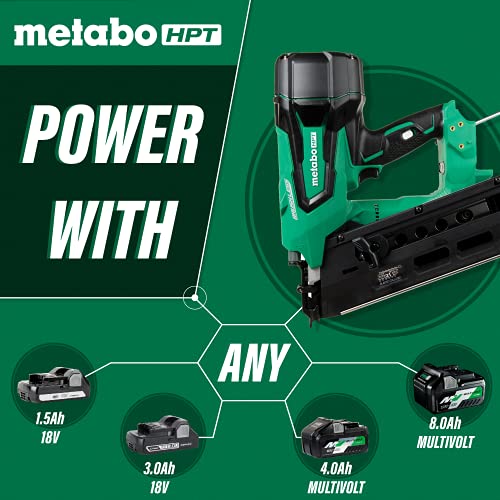 Metabo HPT 18V Cordless Framing Nailer | Tool Only - No Battery | Brushless Motor | 2-Inch up to 3-1/2-Inch Round Plastic Strip Nails | Lifetime Tool Warranty | NR1890DRSQ7