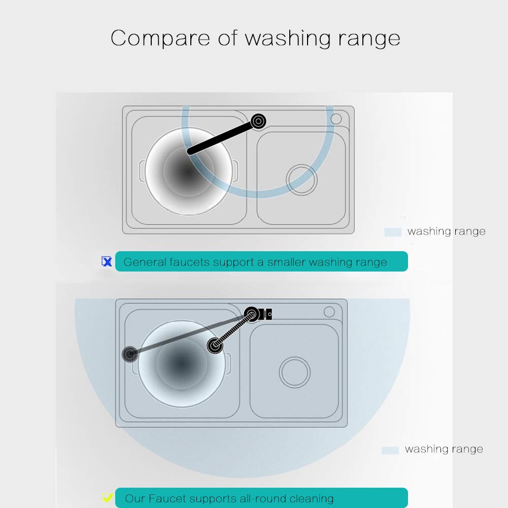 Kitchen Sink Faucets 360 Rotatable Single Lever Stainless Steel Wall-Mounted Kitchen Tap Ktichen Faucet Chrome Finished