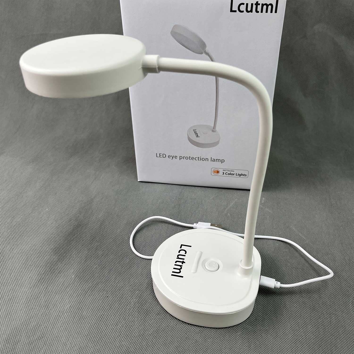Lcutml lamps, Reading Dimmable Desk Light for Kids College Dorm, 10 Levels Brightness Table Lamp with Adapter, Eye-Caring Flexible Gooseneck