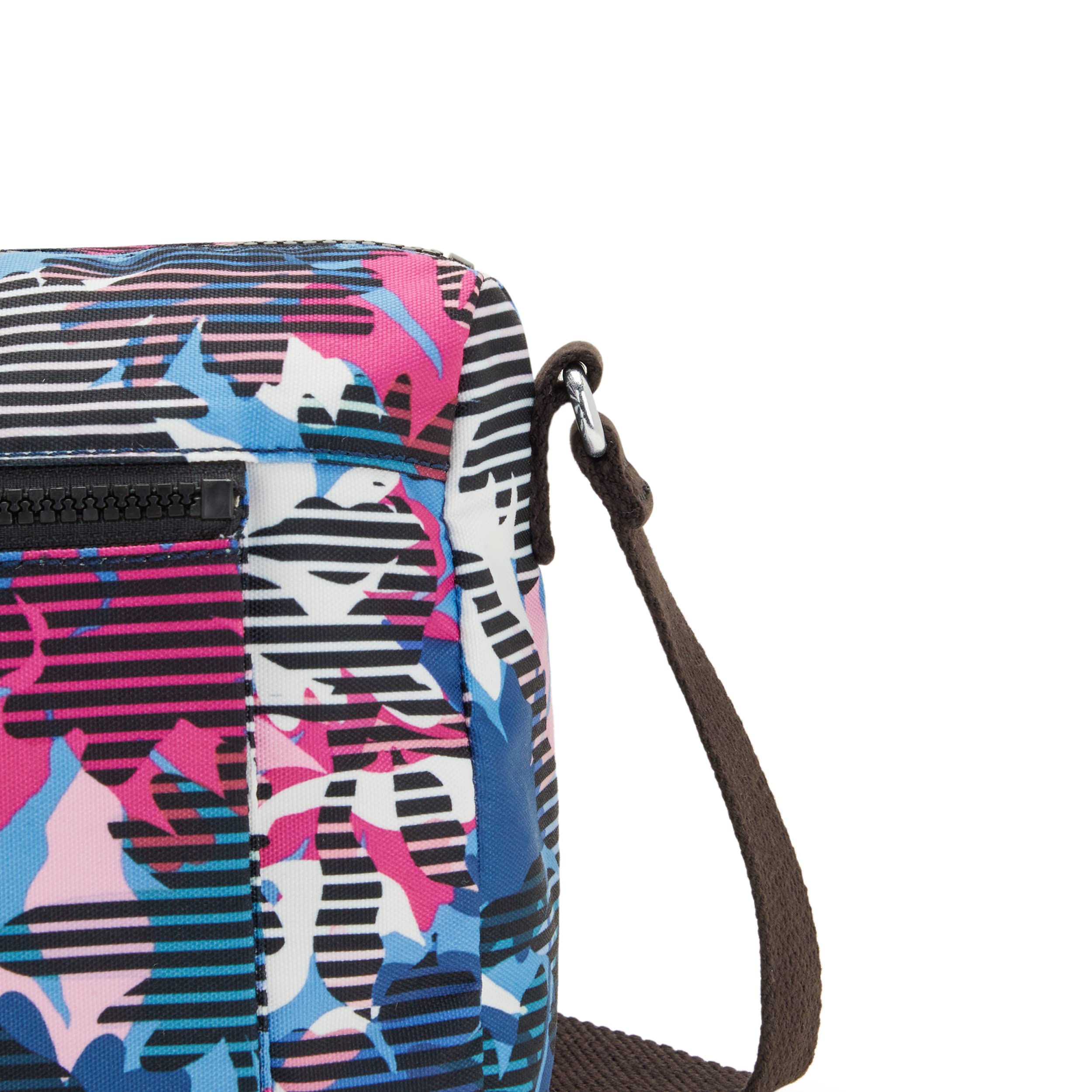 Kipling Womens Women's Wes Bag, Organize Accessories, Surprisingly Spacious, Adjustable Strap, Nylon Mini Crossbody Bag, Brilliant Blossoms, 9 L x 6.25 H 5.5 D US