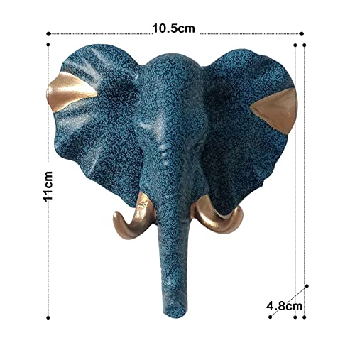 LBSLMJB 6PCS Coat Hooks Wall Mounted Creative Antlers Decorative Hooks, Hooks for Hanging Towels, Animal Shaped Blue Resin Wall Hook Rack for Bags, Hat, Cap, Scarf, Cup