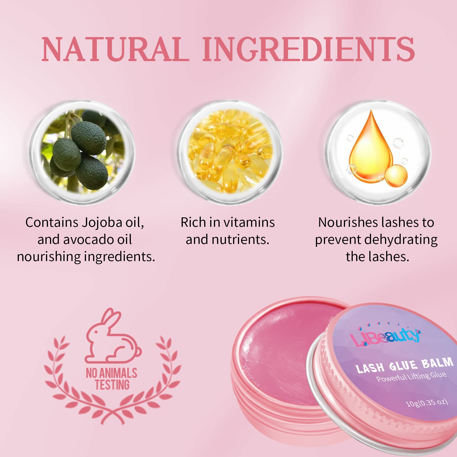 Libeauty Lash Lift Glue Balm Lash Lift Adhesive Strong Sticky Fruit Flavor Eyelash & Eyebrow Perm Glue Balm Brow Lamination Gel