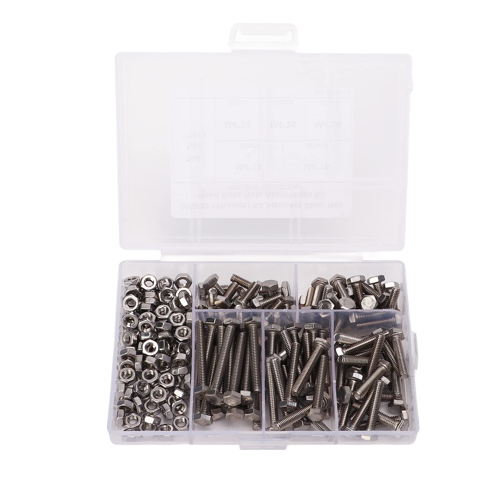 Metric Hex Bolts Screws, M4 Hex Bolt Set Easy to Maintain for Machinery