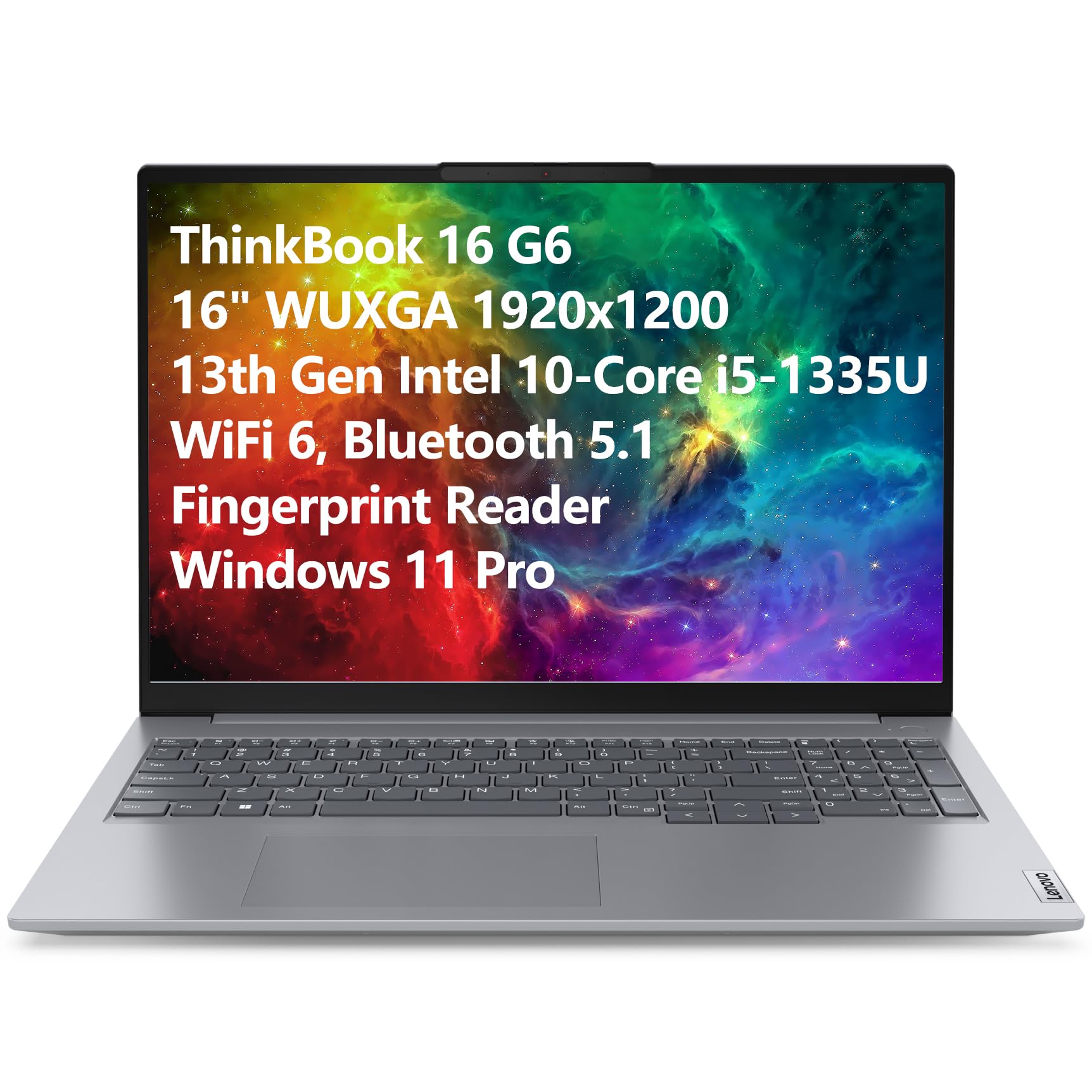 Lenovo ThinkBook 16 G6 16" FHD+ Laptop Computer, 13th Gen Intel 10-Core i5-1335U (Beat i7-1270P), 8GB DDR5 RAM, 128GB PCIe SSD, WiFi 6, Bluetooth 5.1, Fingerprint Reader, Windows 11 Pro, Tilsiy Cable