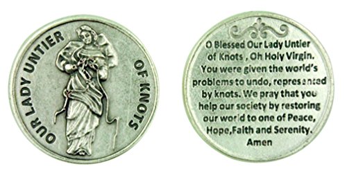 Lumen Mundi Blessed Virgin Mary Our Lady Untier of Knots Pocket Token with Prayer Back