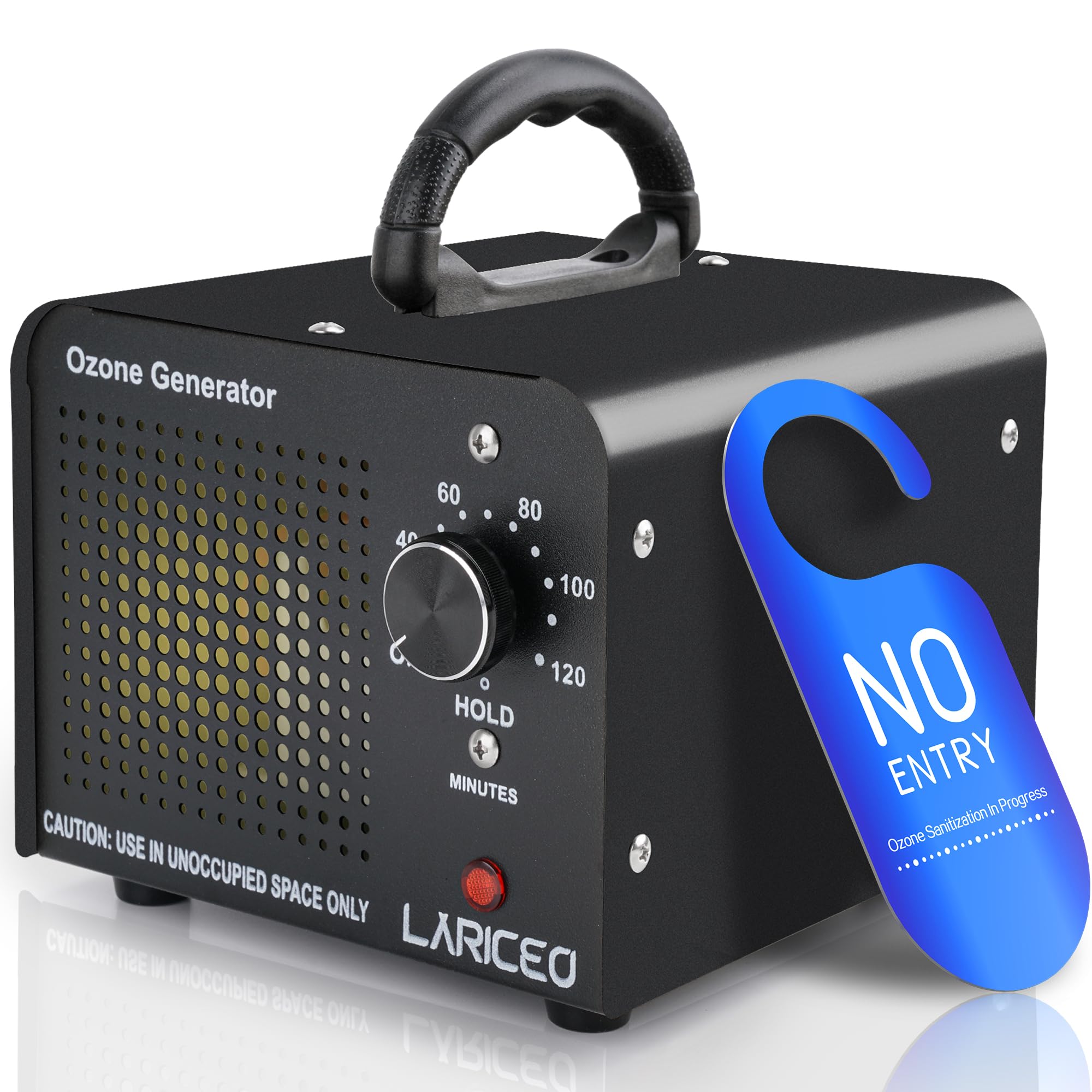 LARICEO 30000mg/h Ozone Generator - Powerful Commercial Ozone Machine for Home, Car, and More - Effectively Eliminate Odors, Smoke, and Pet Odors with High Capacity (Black)