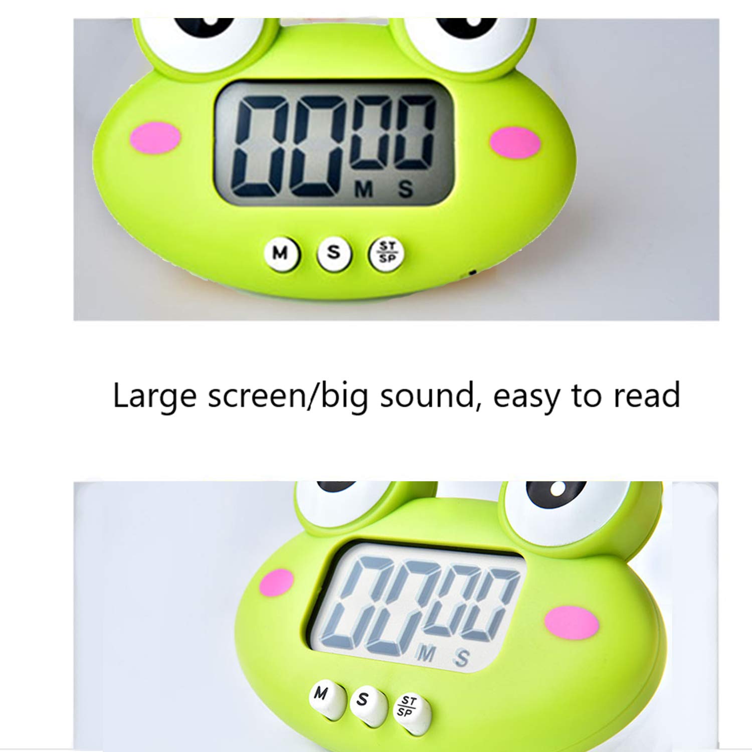 Kitchen Timer, Cute Cartoon Animal Countdown Timer, Digital Cooking Timer with Magnetic, LCD Large-Screen Visual Clock, Hangable Alarm Clock with Stand,for Cooking Bake Sport Game (Timer-QW)