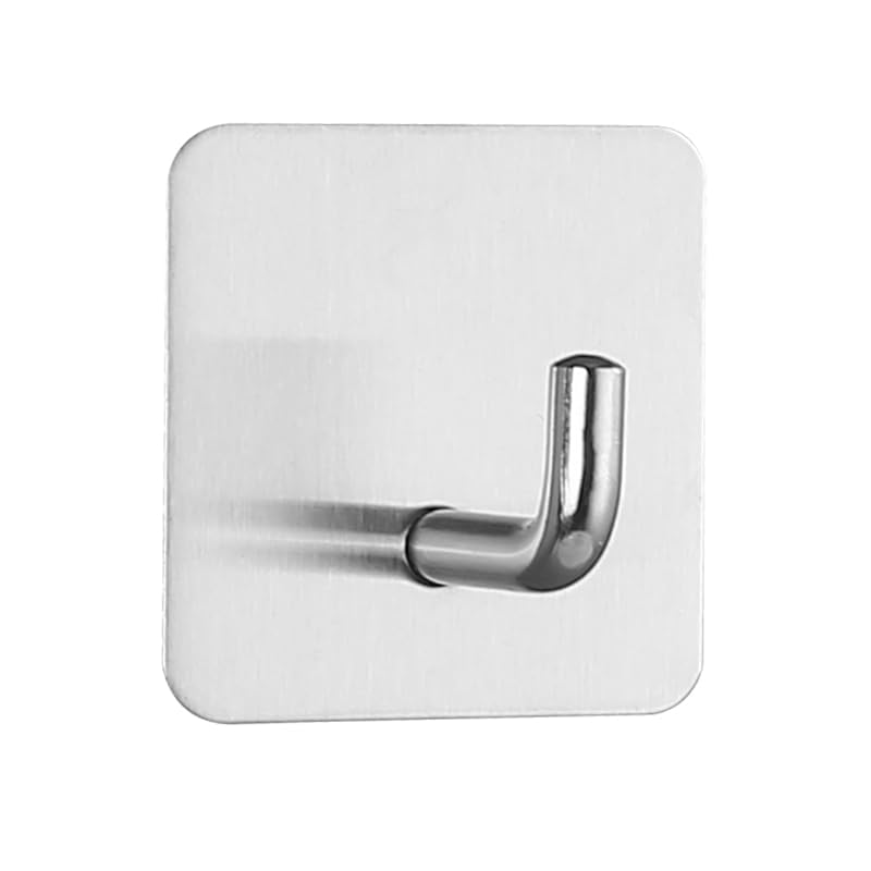 Patravious Adhesive Hooks, Holder Heavy Duty Wall Hooks, Stick on Towel Hanger for Bathroom, Wall Waterproof Stainless Steel Adhesive Hooks for Hanging Bathroom Kitchen Home-4 Packs