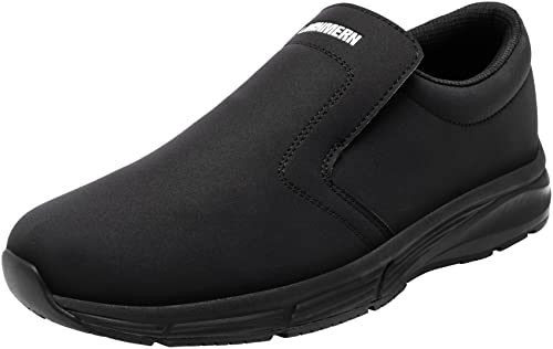 LARN SAFETY Men Slip-Resistant Chef Shoes Waterproof Kitchen Work Footwear Restaurant Hospital Nursing Garden(Black/9.5US)