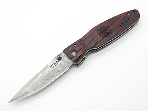 Mcusta Seki Japan Leyasu MC-183D Red Shogun VG-10 Damascus Folding Hunter Knife